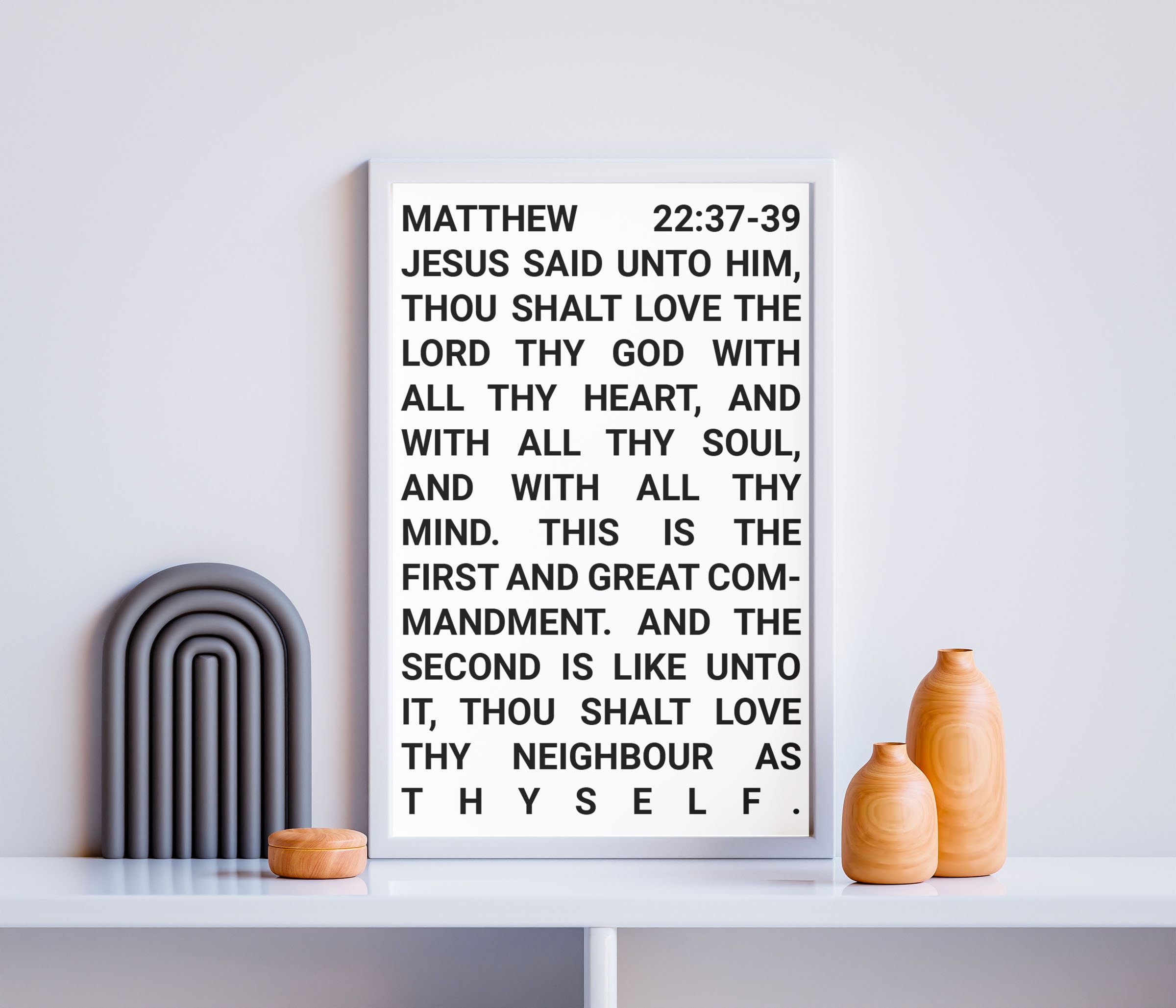 Printable Bible Verse 'matthew 22:37-39' Wall Art - 5 Different Poster ...