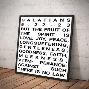 Printable Bible Verse 'galatians 5:22-23' Wall Art - 5 Different Poster ...
