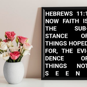 Printable Bible Verse 'hebrews 11:1' Wall Art - 5 Different Poster ...