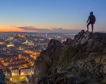 Edinburgh Castle From the Grassmarket Blue Hour in Scotland Vennel ...