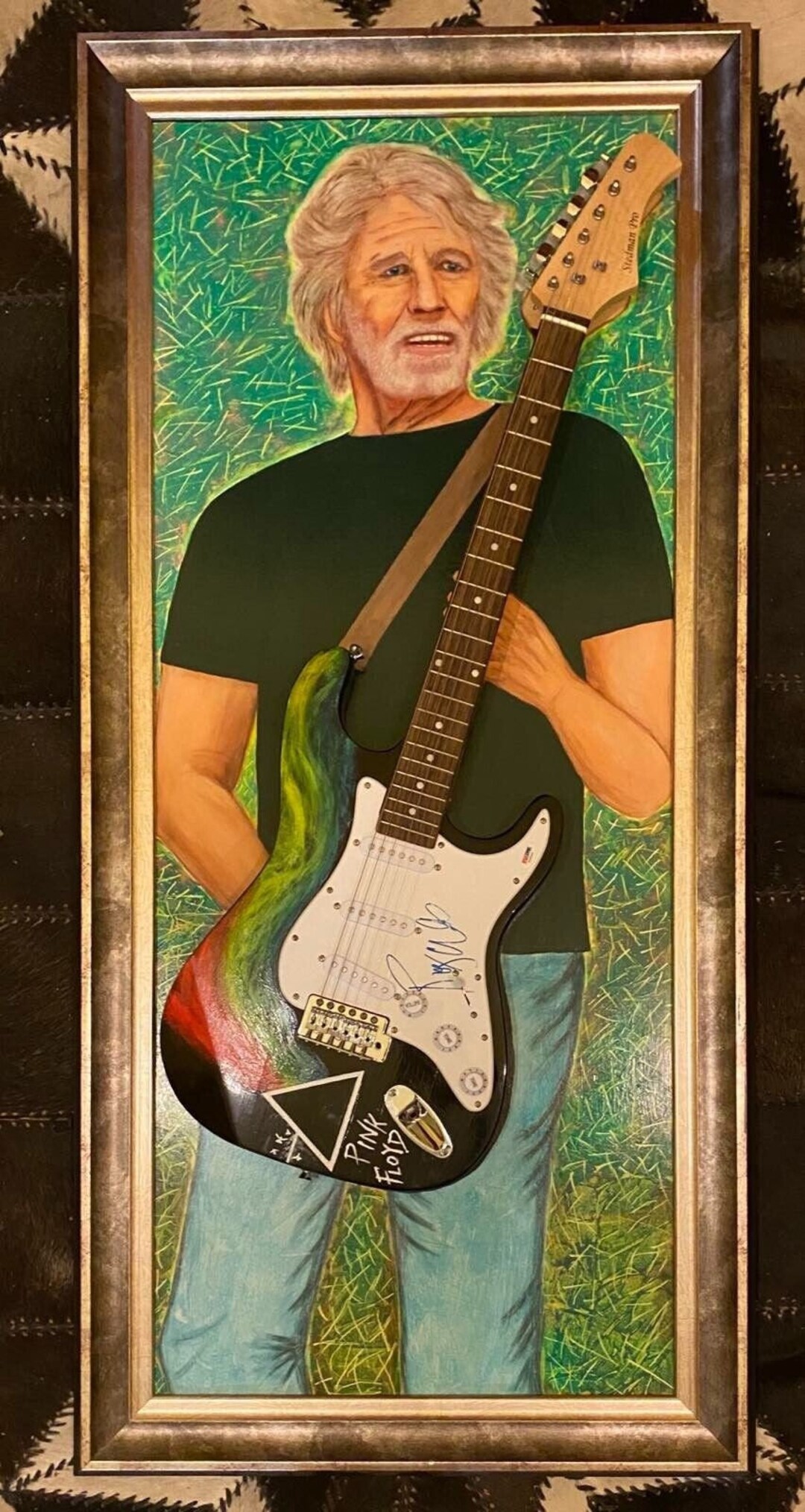 Pink Floyd Roger Waters Autograph Hand Signed Stratocaster Style Guitar ...