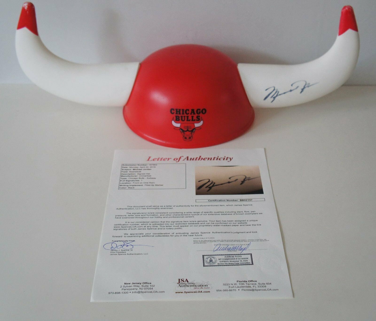 Michael Jordan Hand Signed Chicago Bulls Bullhorns Hat Cap Autographed ...