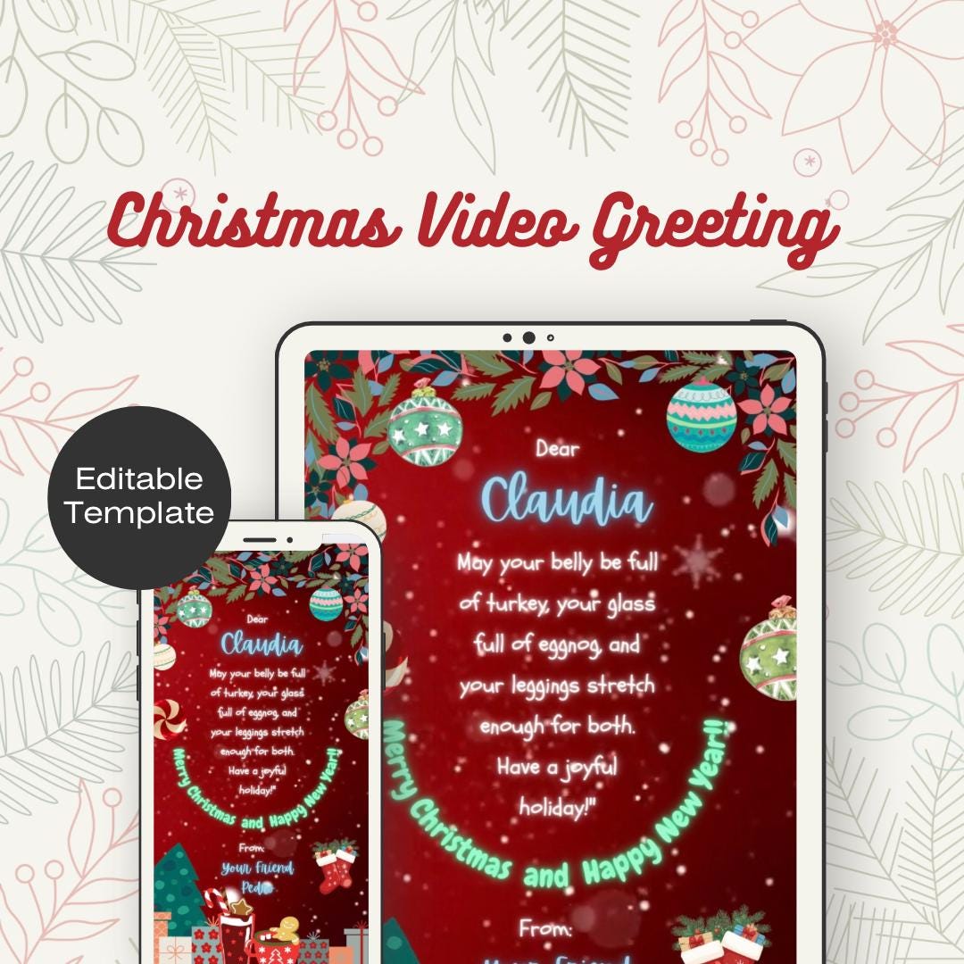 Animated Christmas Video Card | Editable Canva Template (digital) - Etsy