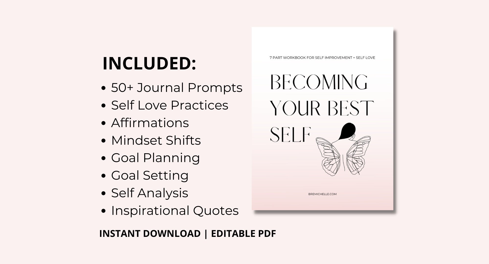 Best Self PDF Digital Workbook Journal for Women to Improve Mindset ...