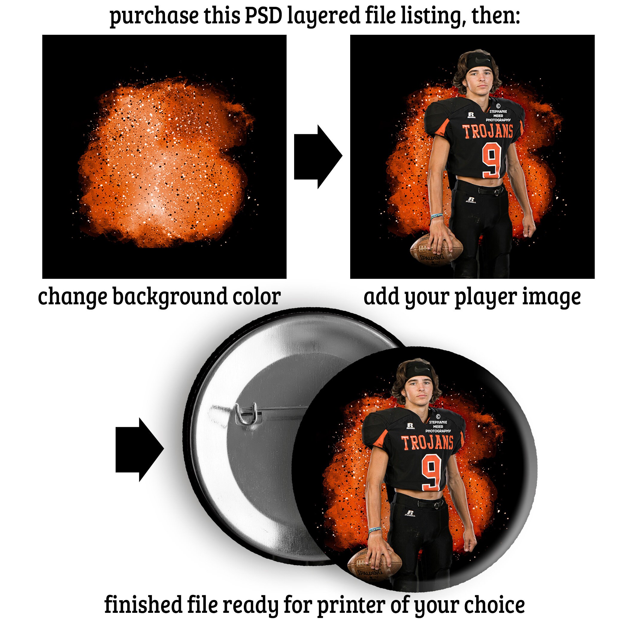 DIGITAL DOWNLOAD 5x5 Sports Button Digital Background Graphic ...