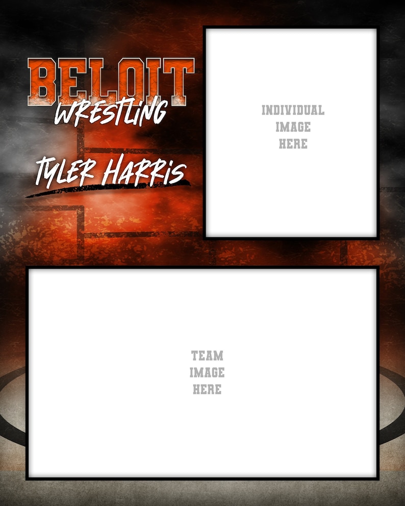 8X10 Wrestling Memory Mate PSD Photoshop Template Instant Download for ...