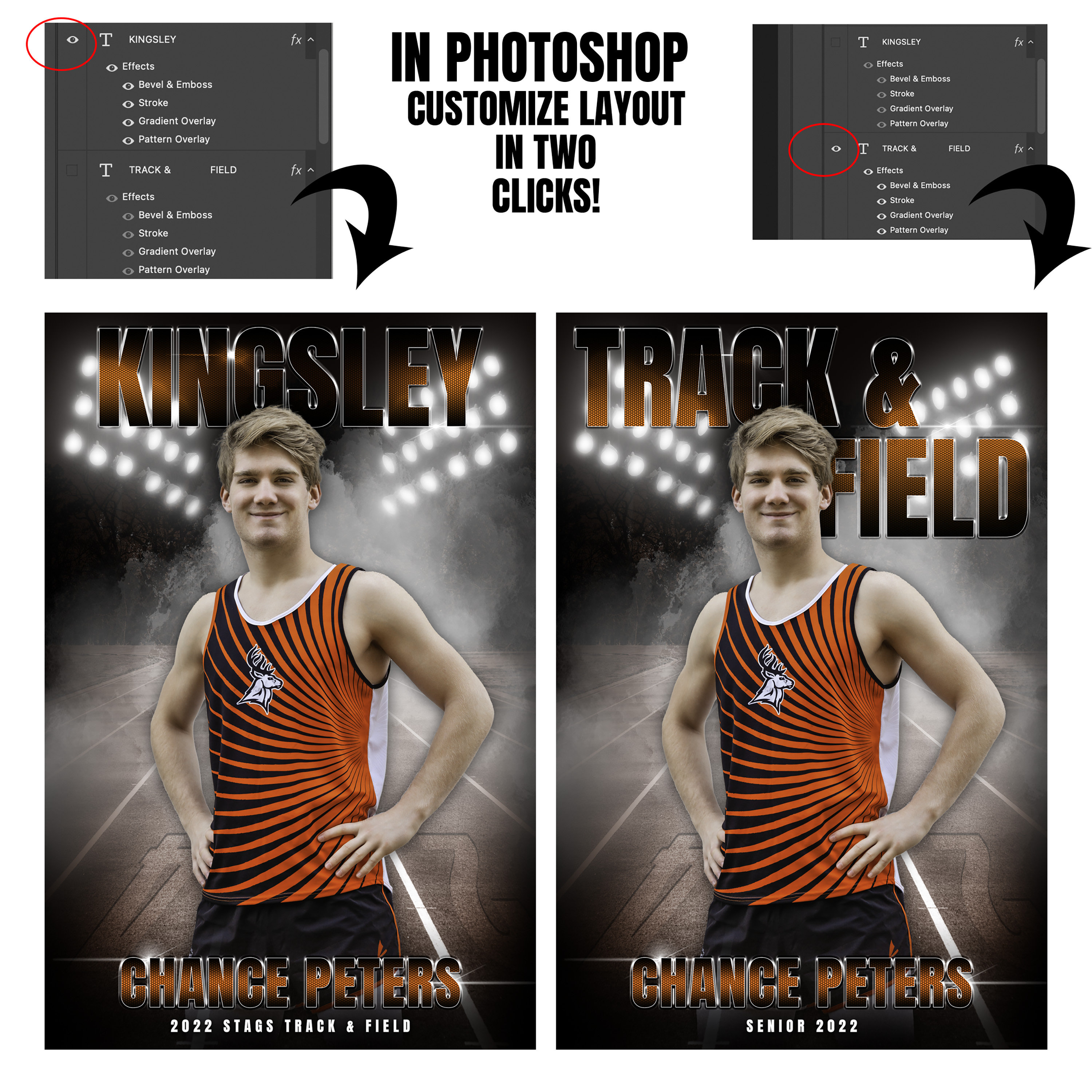 Track & Field Sports Template for Photoshop-senior Sports - Etsy