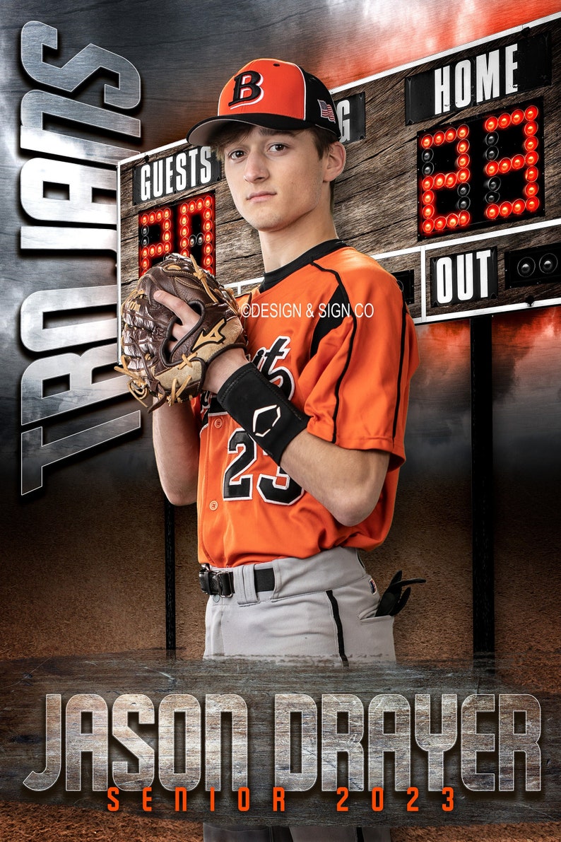 BASEBALL SOFTBALL Sports Banner Template With Scoreboard Digital ...