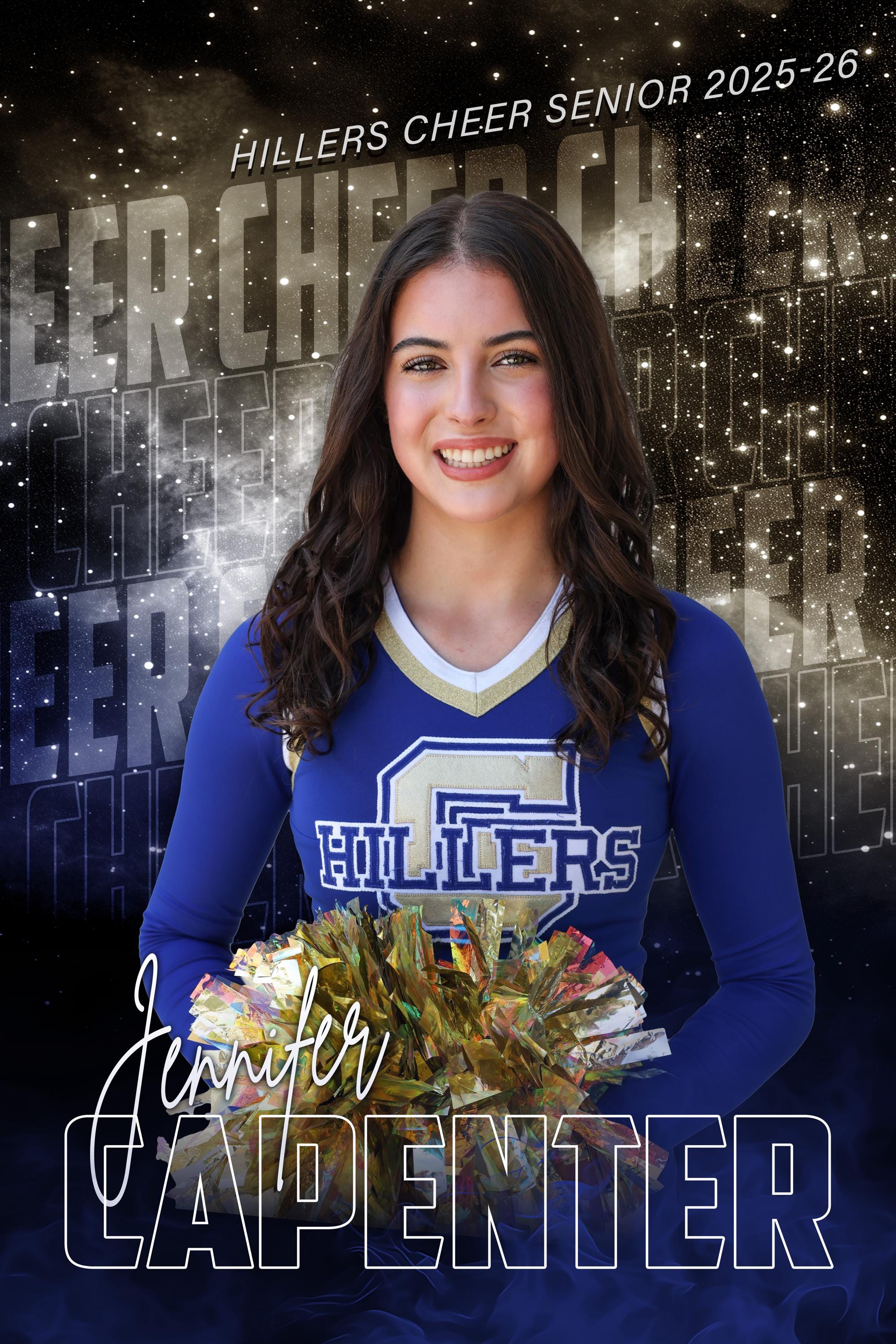 Senior Cheer Banner Template for Photoshop – Editable Sports Banner PSD ...