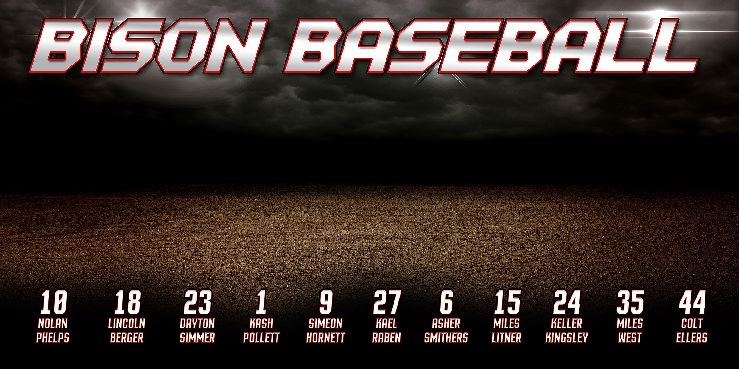 Baseballteam POSTER Background 6X3FT PSD Instant Download-baseball ...