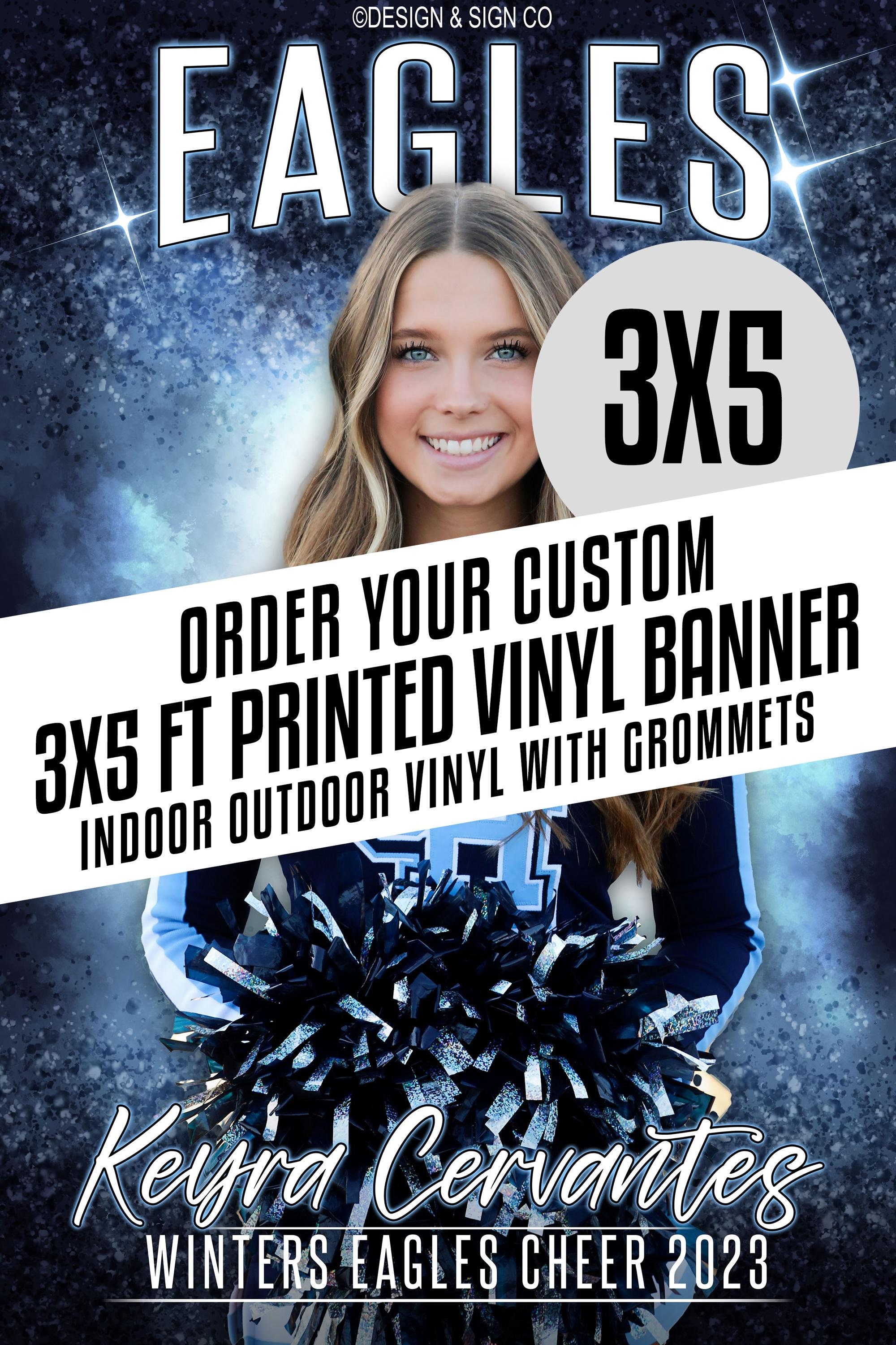 3X5 Ft CUSTOM VINYL Printed Sports Senior Banner Indoor Outdoor With ...