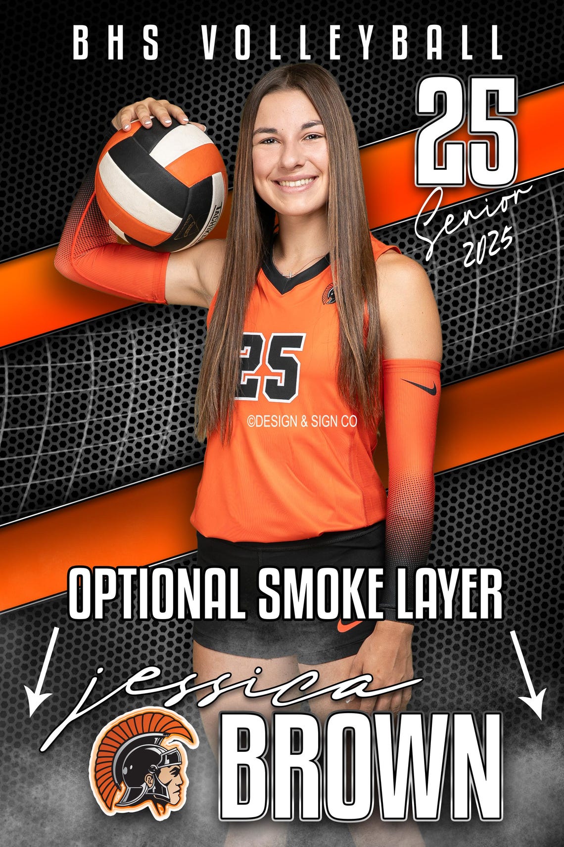 Volleyball Senior Banner Template | Photoshop PSD 2x3ft | Sports Poster ...