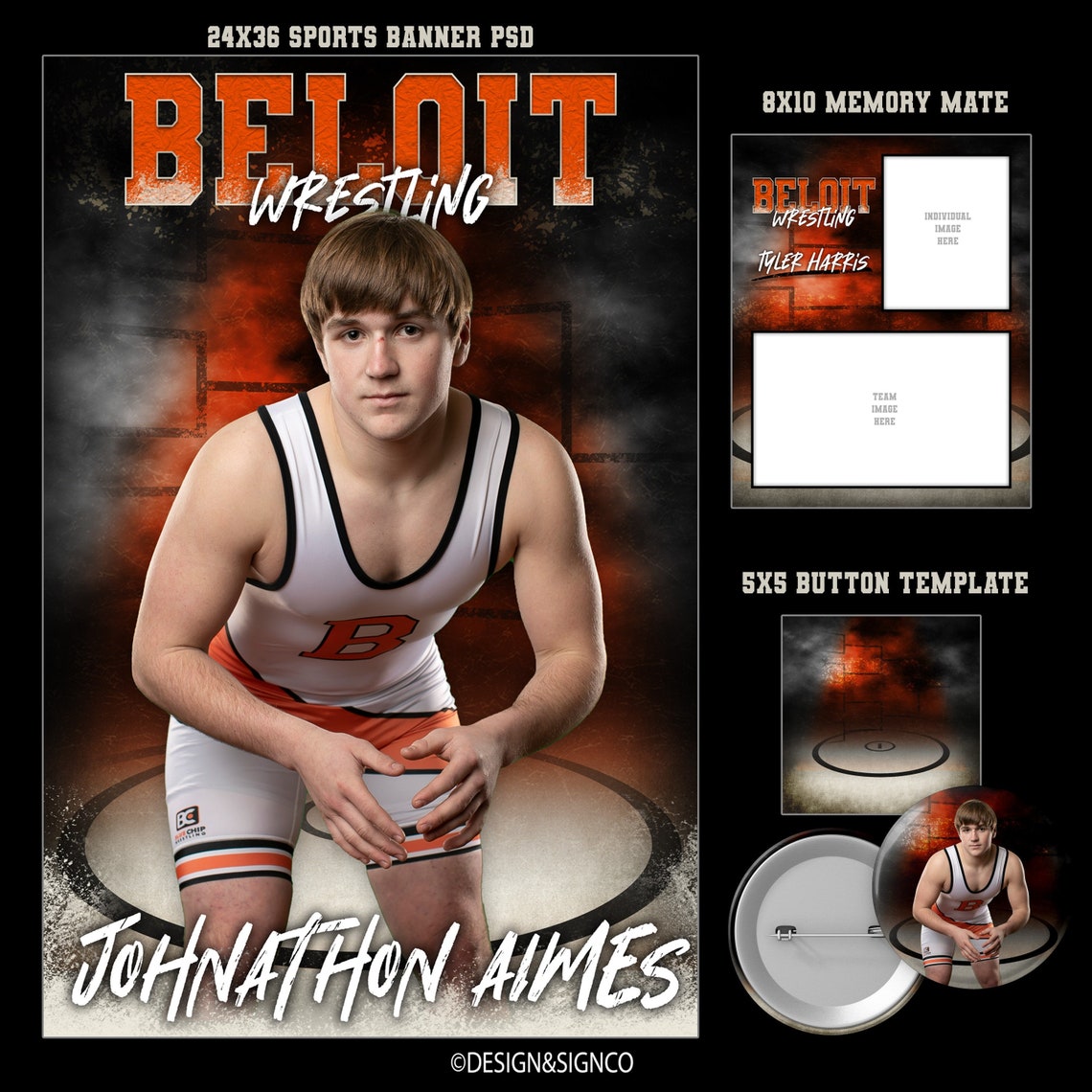 Wrestling Template Bundle- Photoshop Digital Design Downloads-includes ...