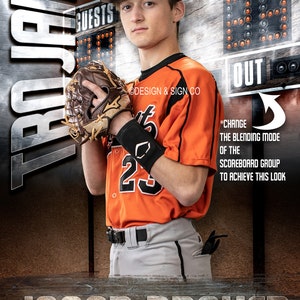 BASEBALL SOFTBALL Sports Banner Template With Scoreboard Digital ...