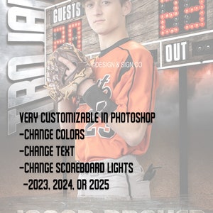BASEBALL SOFTBALL Sports Banner Template With Scoreboard Digital ...