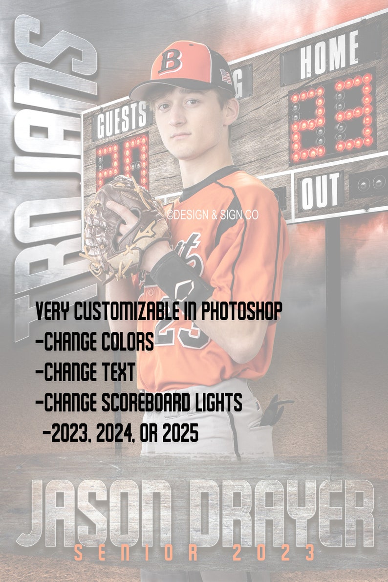 BASEBALL SOFTBALL Sports Banner Template With Scoreboard - Etsy