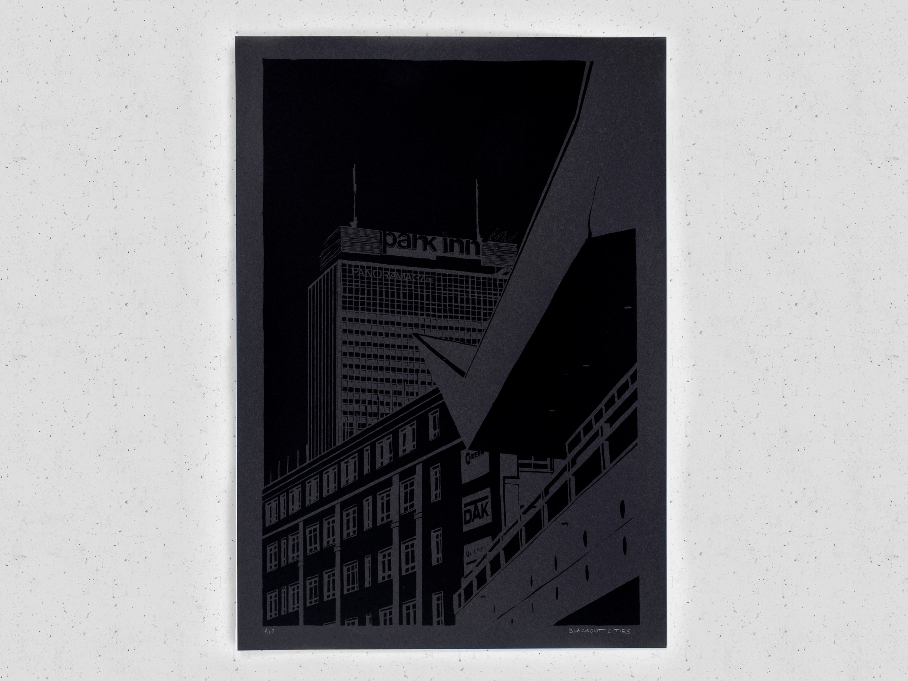 Screenprints Berlin Screenprint Park Inn Black and White Architecture ...