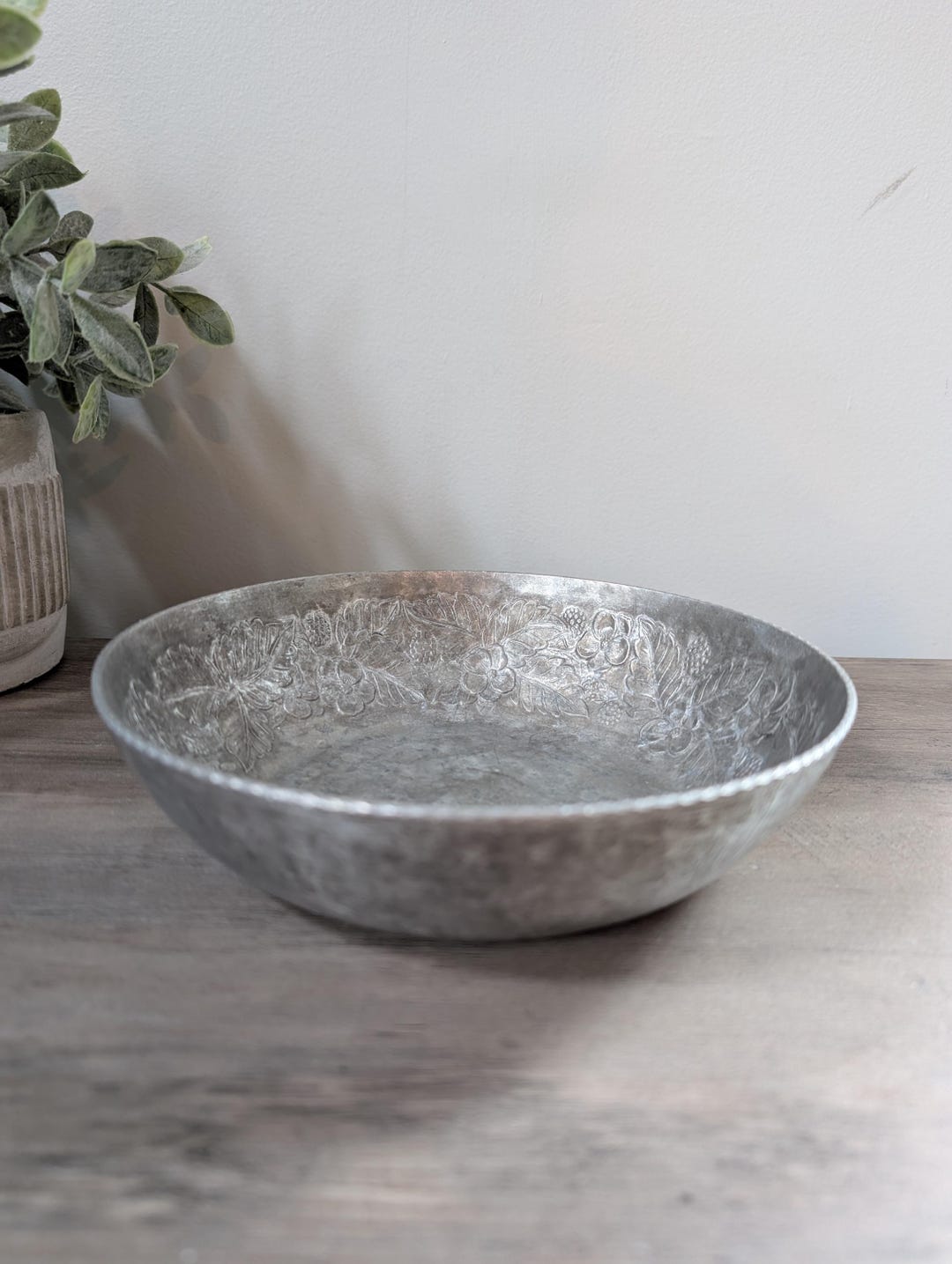 Vintage Silver Bowl / Everlast Forged Aluminum #1015 Floral Pattern 7.5 ...