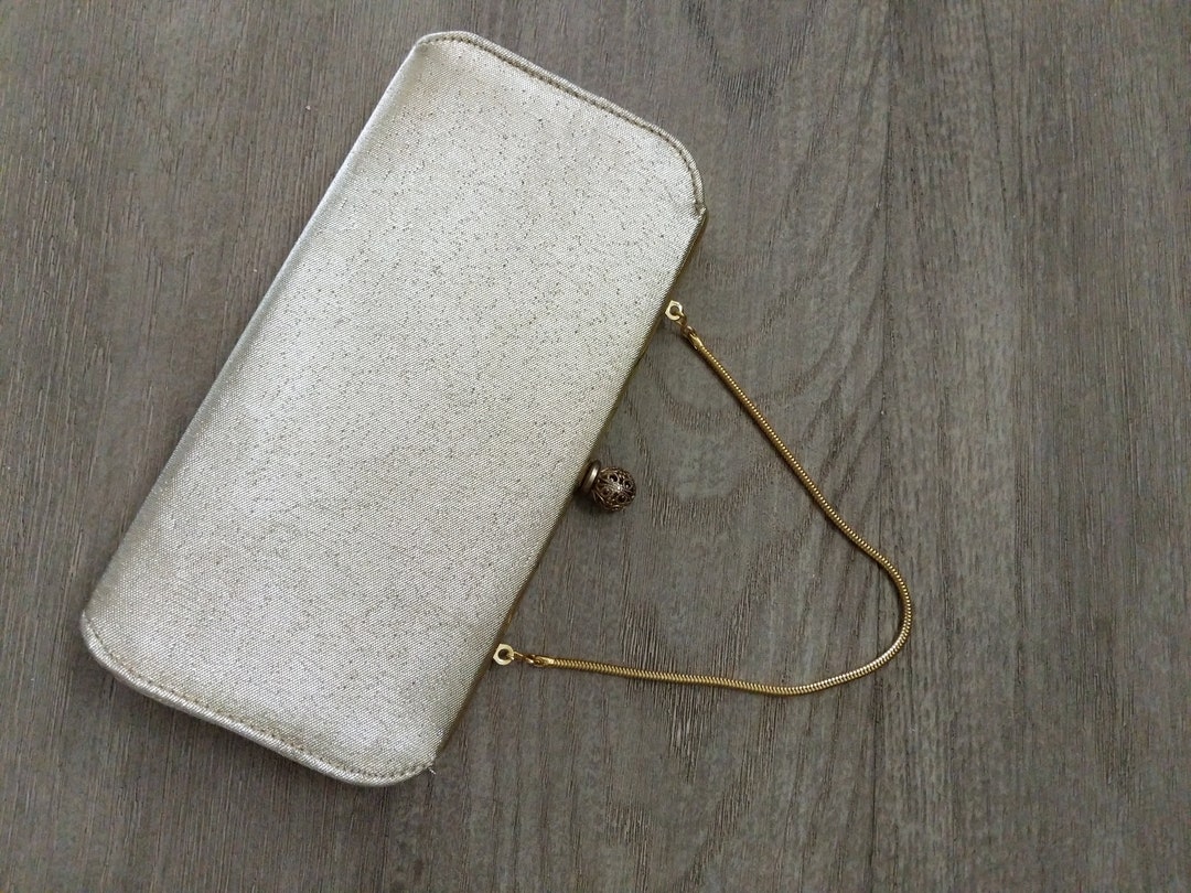 Vintage Gold Purse, Rulo Creations Gold Clutch Wristlet, Bridal Wedding ...