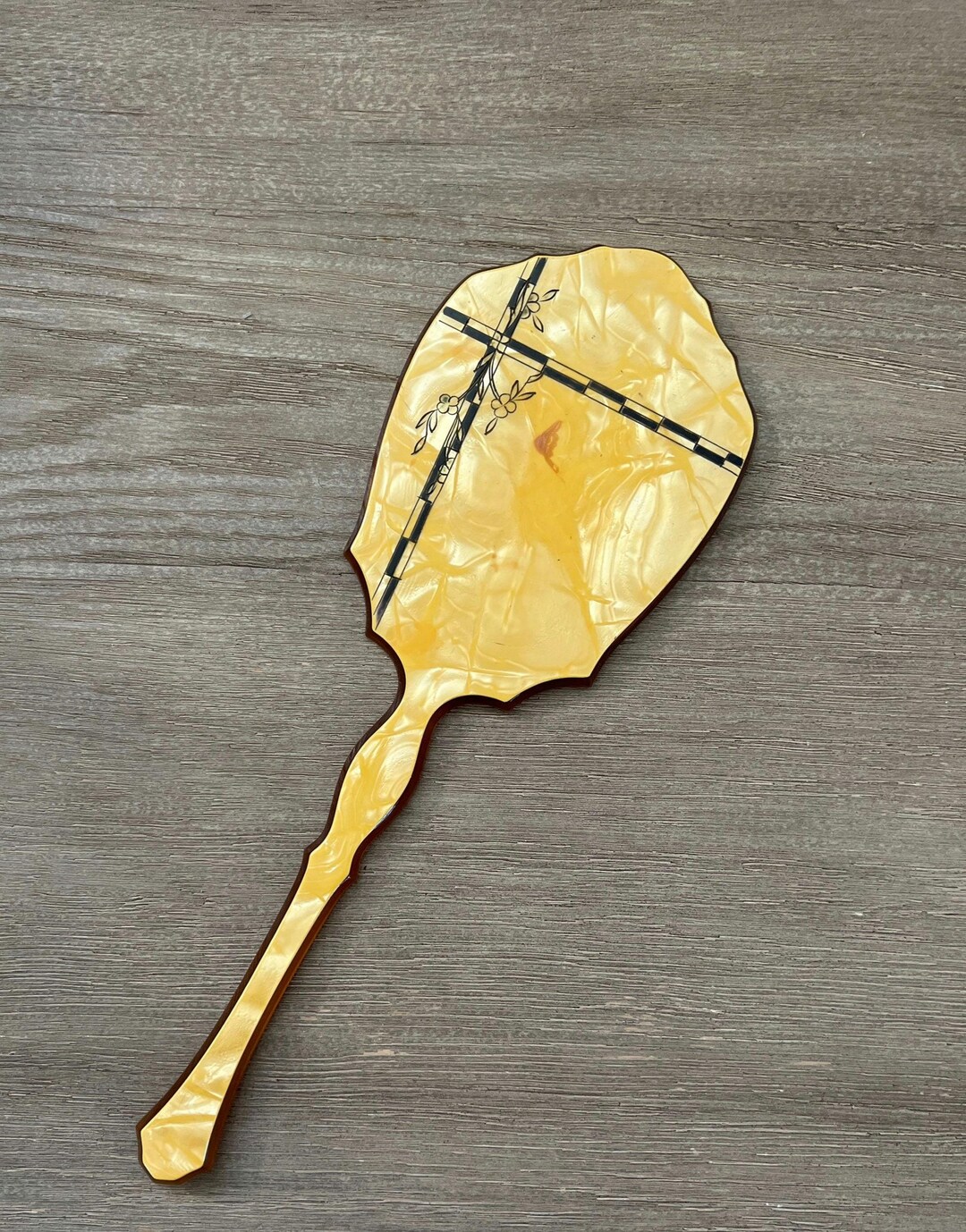 Art Deco Hand Mirror, Vintage Vanity Floral Hand Held Mirrors, Wedding ...