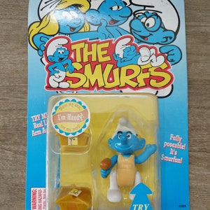 Vintage Handy Smurf Action Figure: Moveable Arms, NIB the Smurfs ...