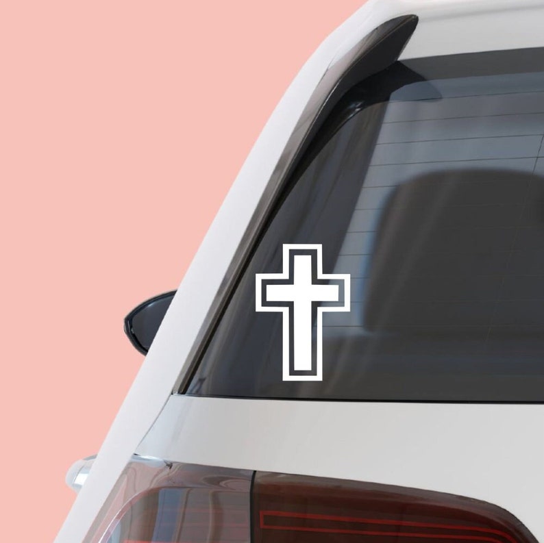 Christian Cross 4.5 White Vinal Decal Sticker - Etsy