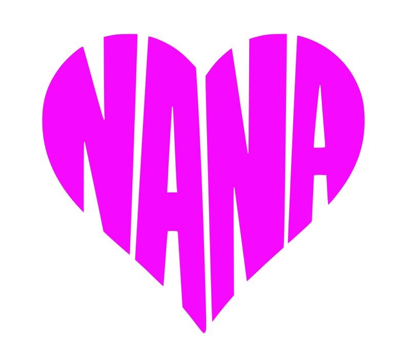 Nana Heart Vinyl Decal Sticker 5.0 Hot Pink - Etsy