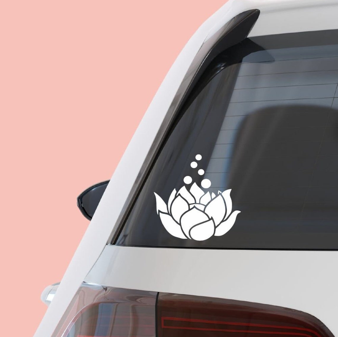 Lotus Flower Decal Sticker 5.0" (COLOR WHITE) Wide. Cute for Windows ...