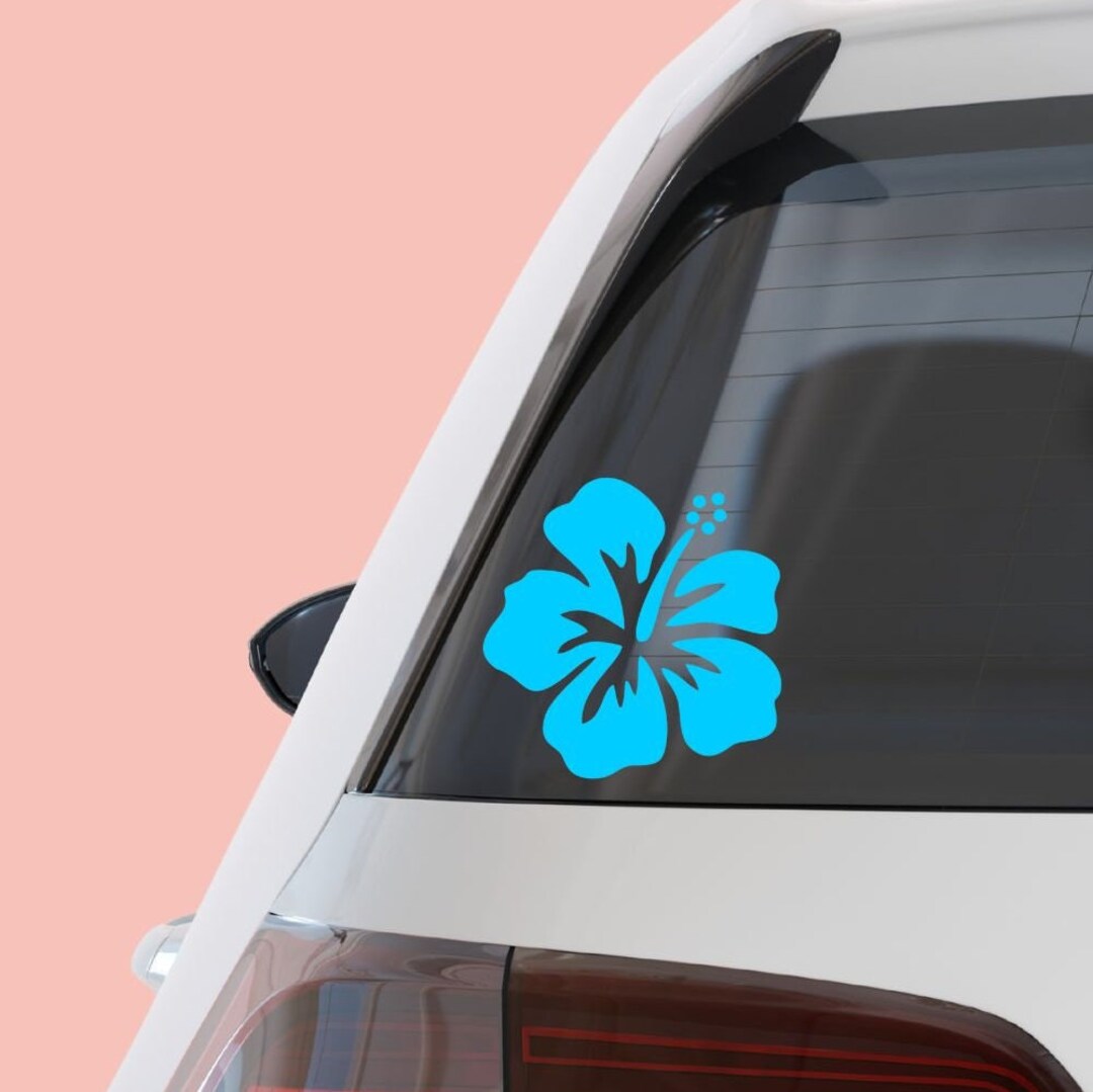 Hibiscus Flower (color Light Blue) 5.0 Vinlyl Decal Sticker Cute for ...