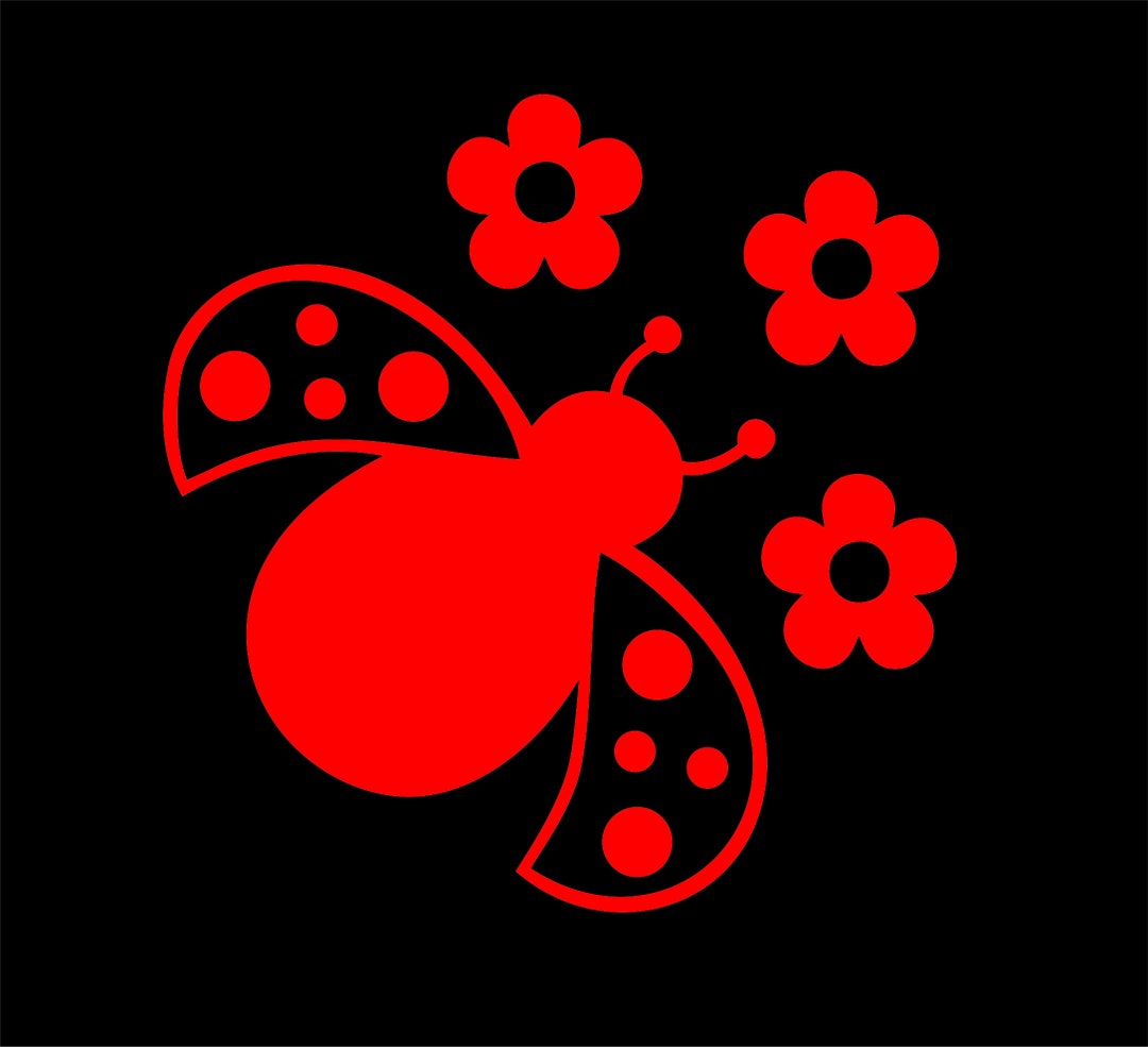 Ladybug Design #3 - 5.0 Red Vinyl Decal Sticker - Etsy