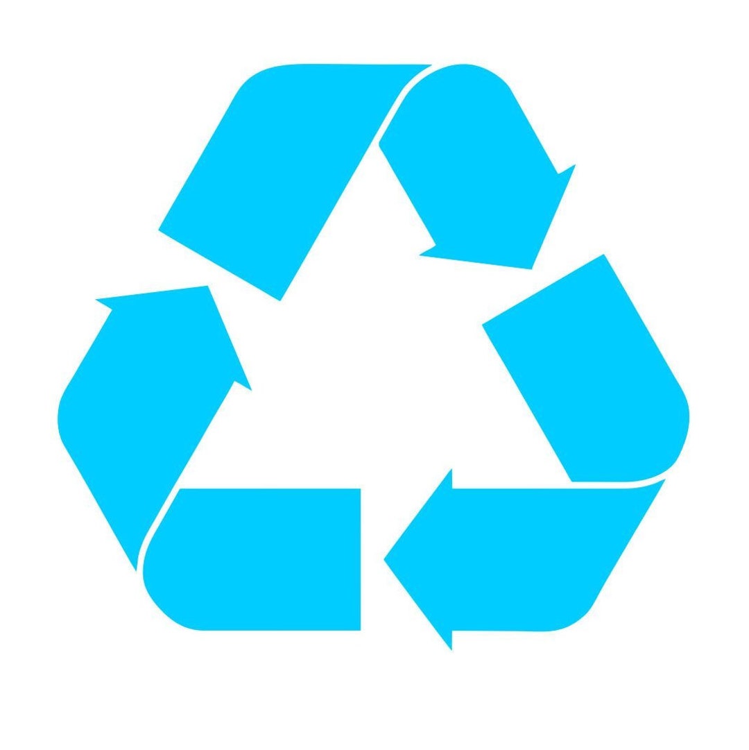 Recycle Symbol Trashcan 3.0 Light Blue Vinyl Decal Sticker - Etsy