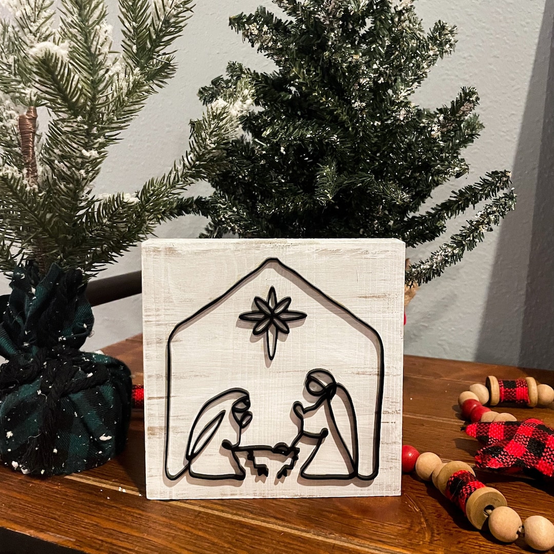 5x5 IN, One Line Nativity Scene - Etsy