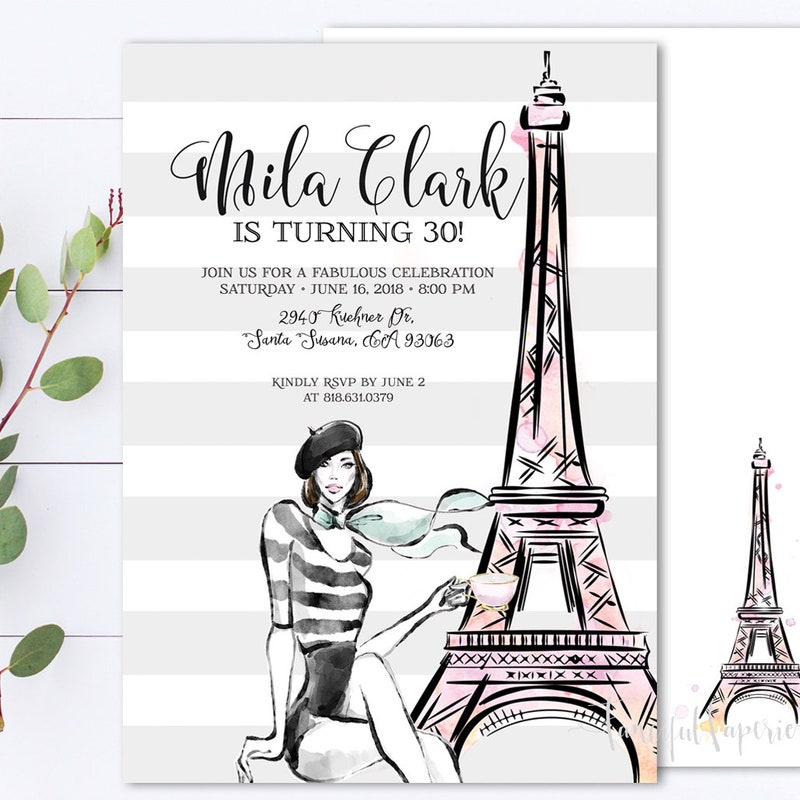 Parisian Invitation - Etsy