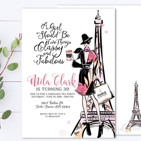 Parisian Invitation - Etsy