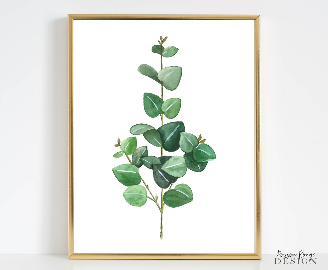 Eucalyptus Leaves Print, Green Plant Poster, Green Leaf Art, Digital ...