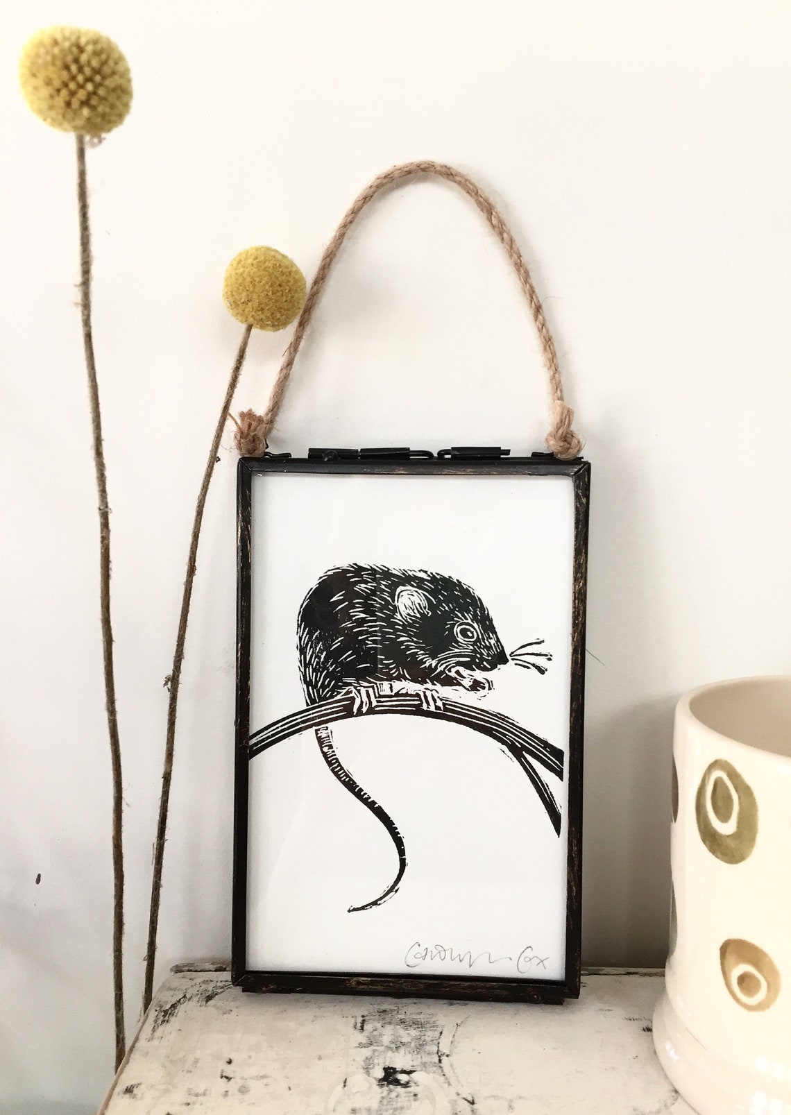 Little Mouse Linocut Mini Print - Etsy