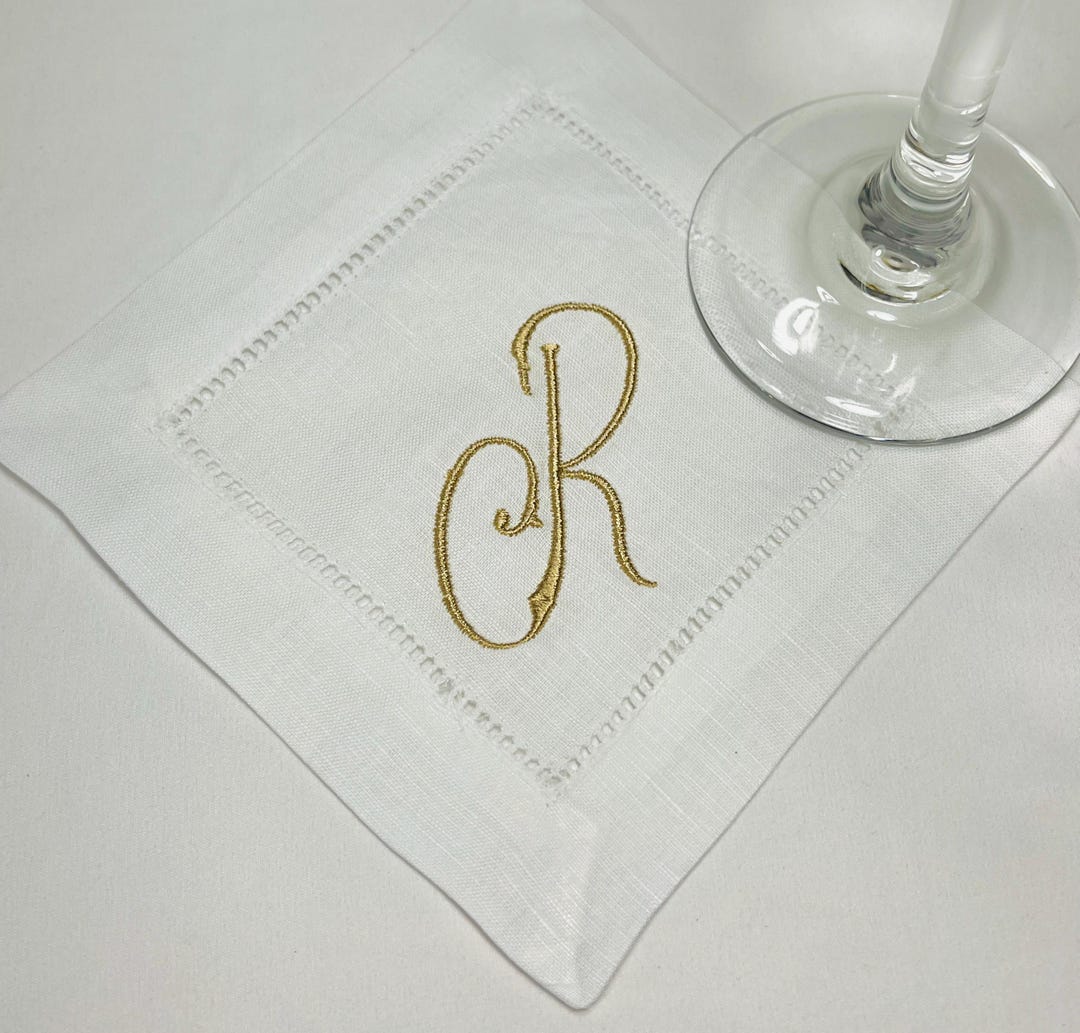 Set of 6 or 12, Cocktail Napkins, Personalized, Monogrammed, 6 by 6 ...