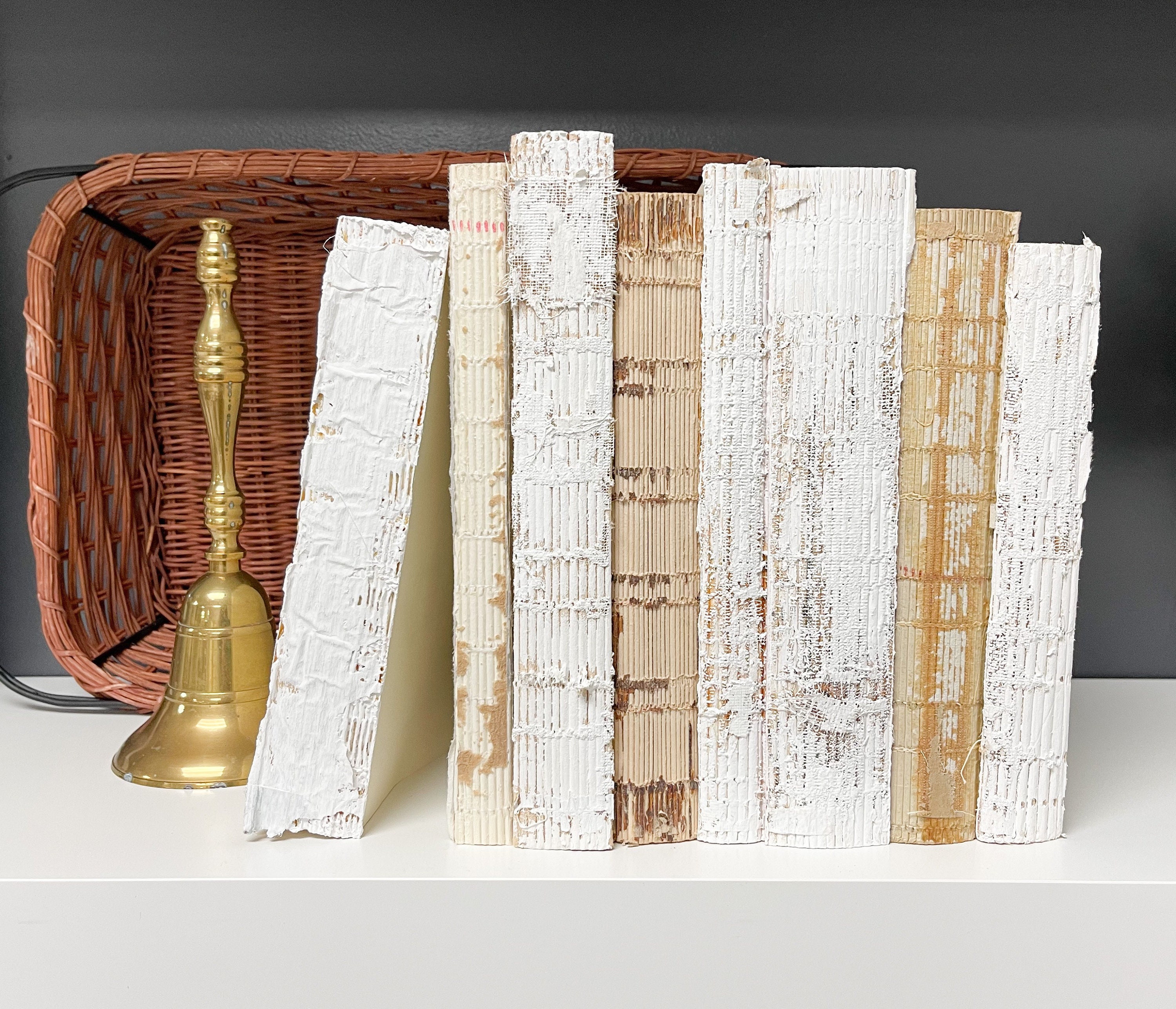 Distressed White Books for Home Decor Rustic Living Room - Etsy