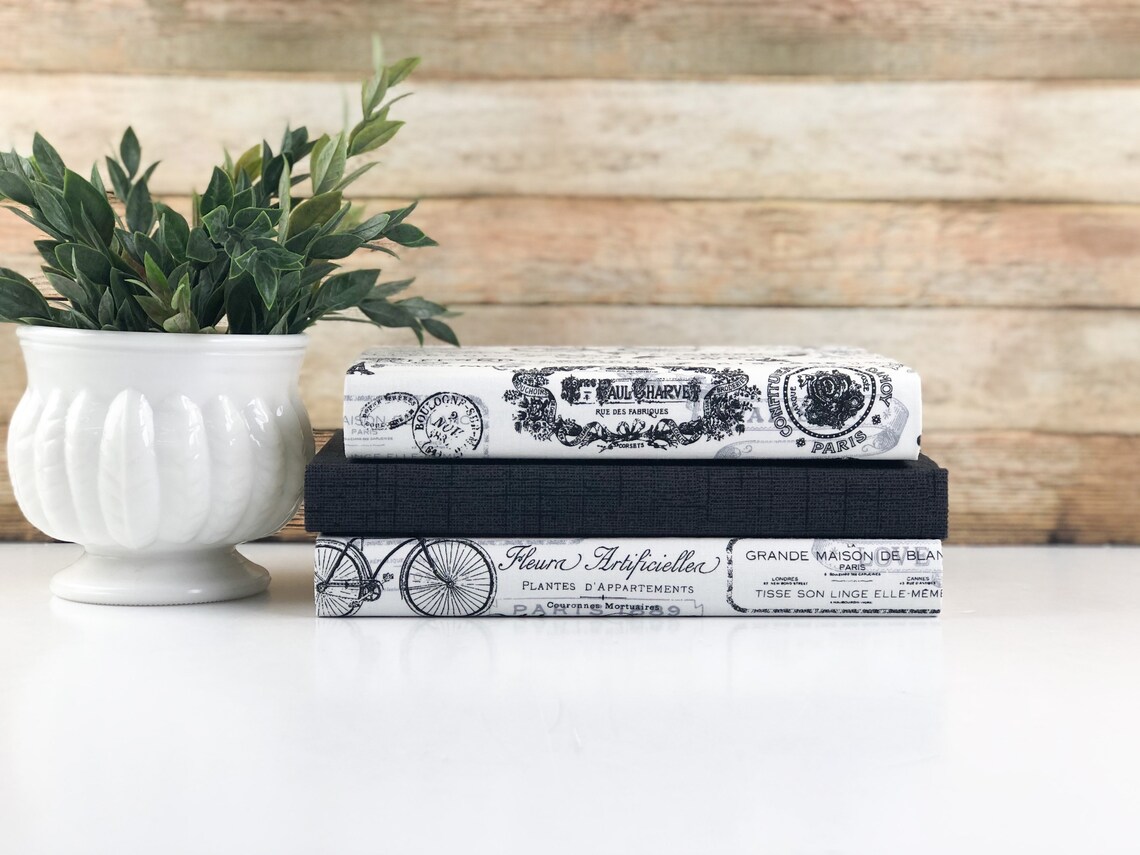 Decorative Books Fabric Covered Books / Book Decor - Etsy