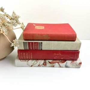 Red Books for Decor, Book Set for Decorating, Living Room Decor - Etsy