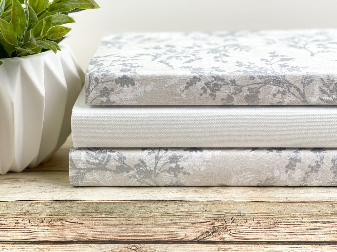 Floral Decorative Books Fabric Covered Books Book Decor - Etsy