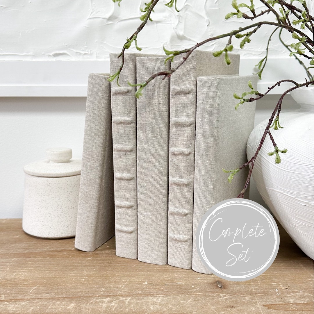 Decorative Books, Book Bundle, Cream Books for Shelf Decor, Decorative ...