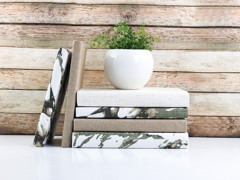 Fabric Wrapped Books for Shelf Decor - Etsy