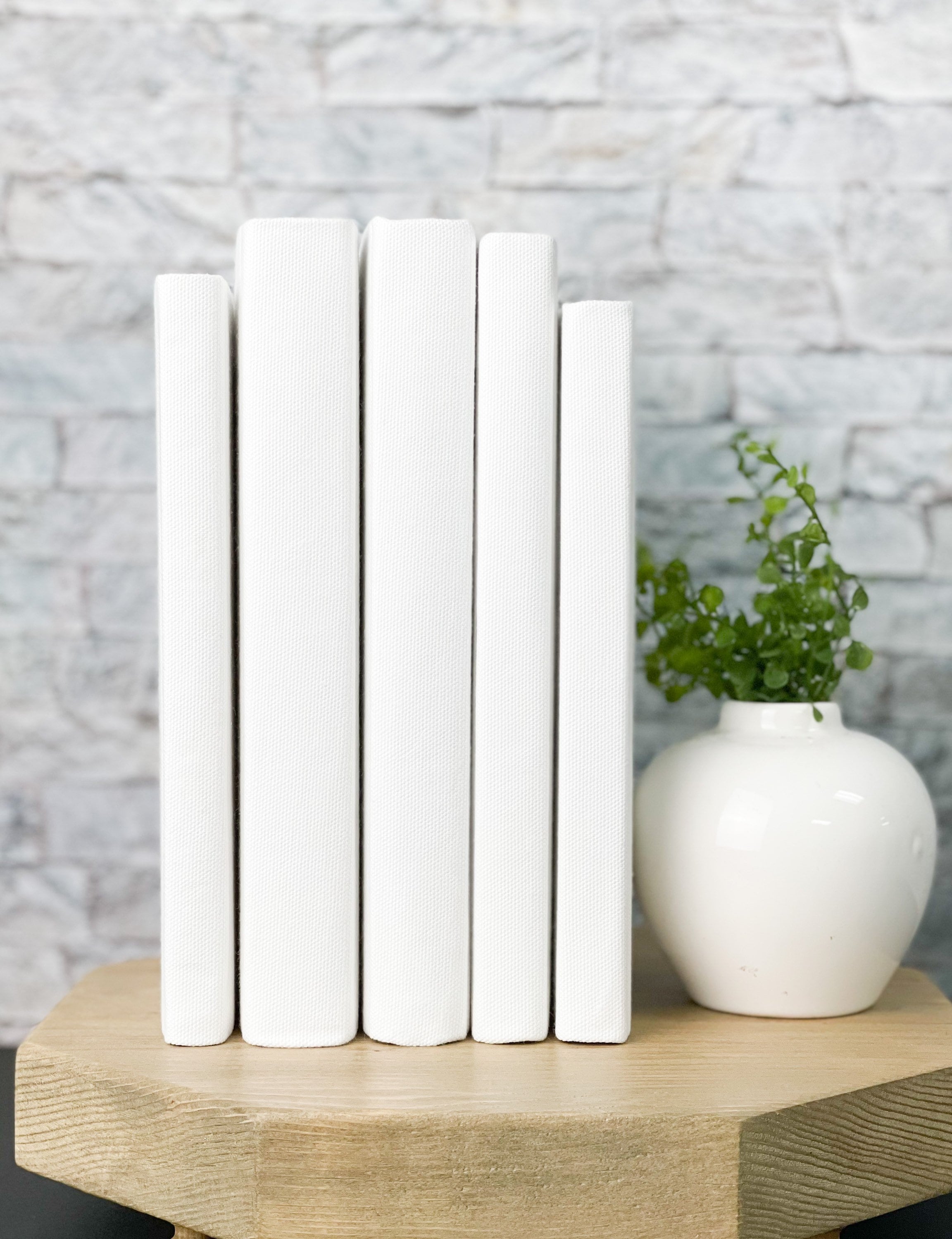 White Decorative Books Bookshelf Decor Linen Covered Books - Etsy Canada