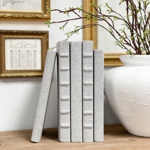 Gray Book Set, Decorative Books for Shelf Decor, Designer Books for ...