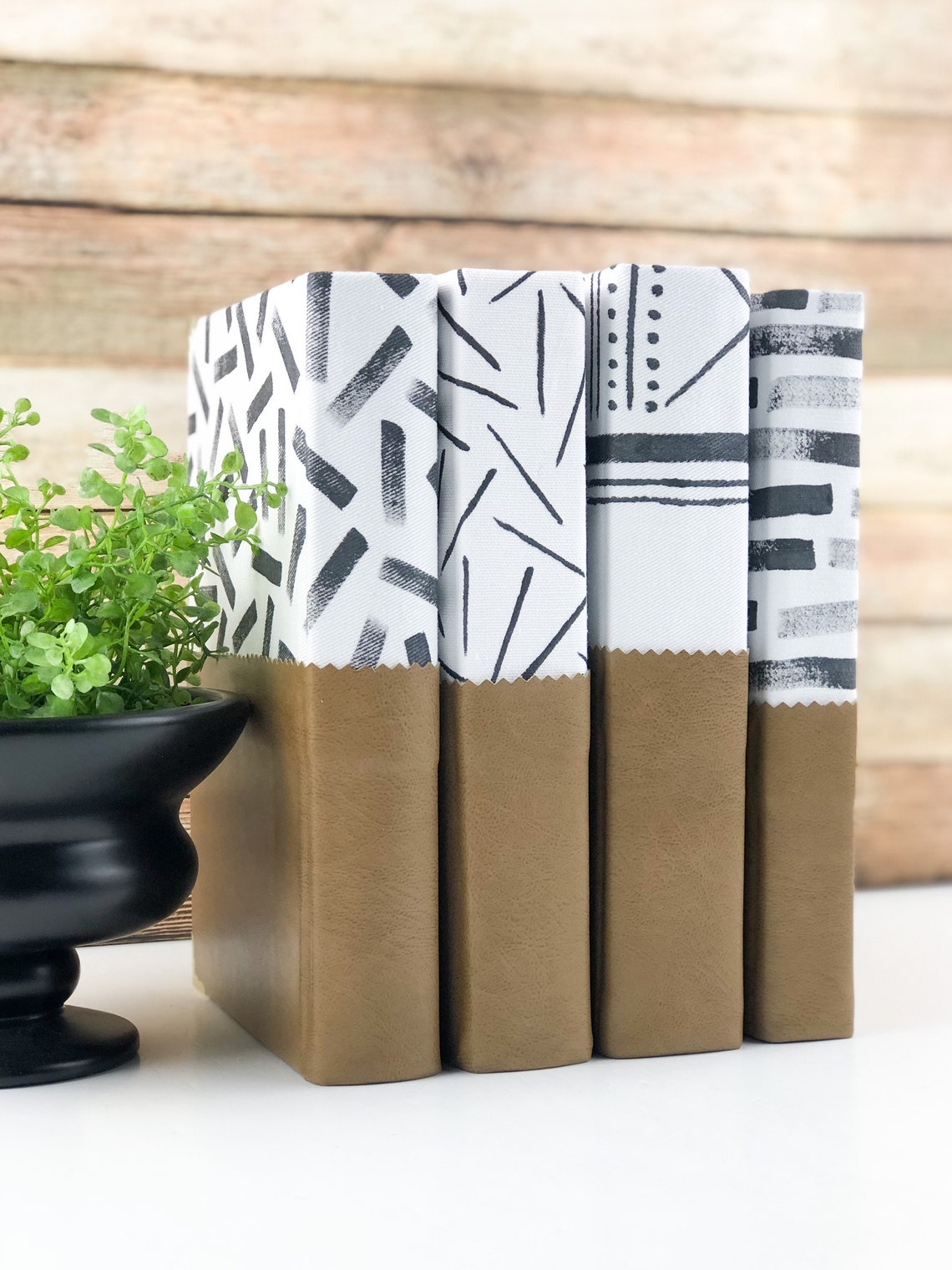 Linen Covered Books, Book Set, Books for Bookshelf Decor, Modern Home ...