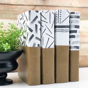 Linen Covered Books, Book Set, Books for Bookshelf Decor, Modern Home ...