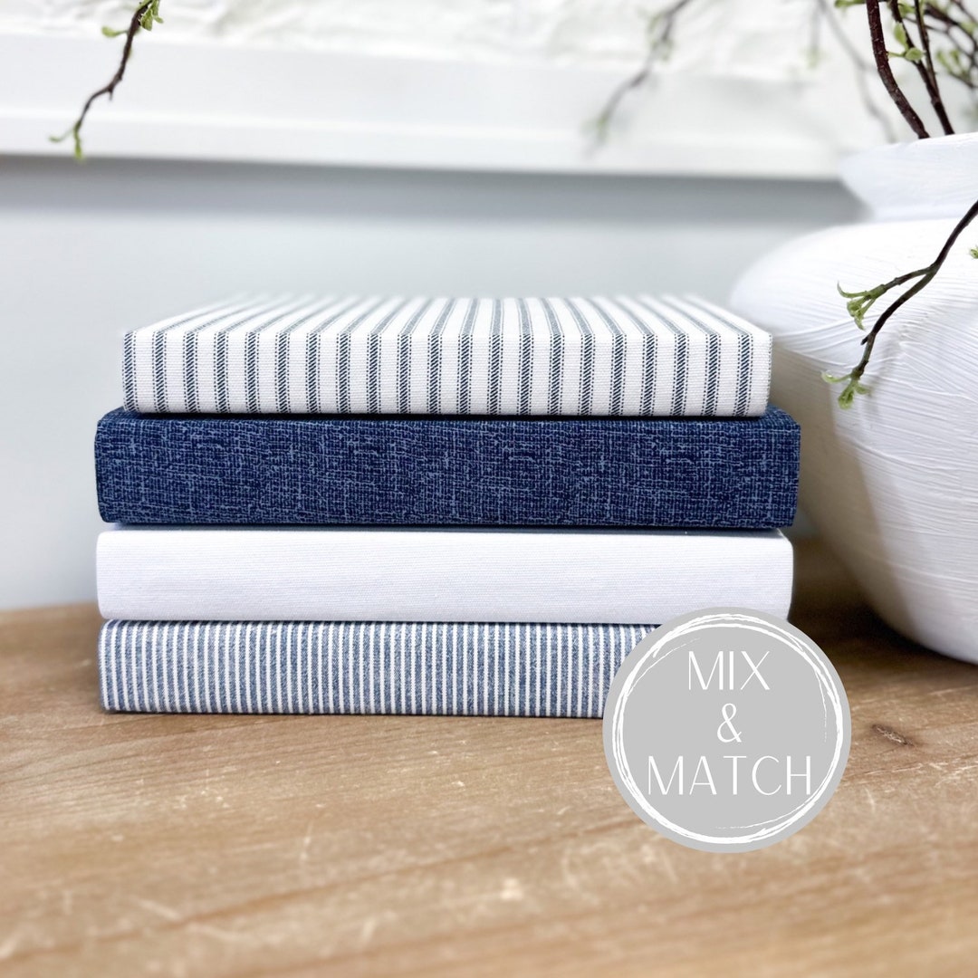 Blue Books for Shelf Decor, Fabric Covered Books, Coastal Decor - Etsy