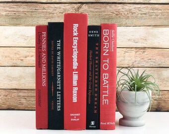 Black and Red Books Old Books Bookshelves Books by Color - Etsy