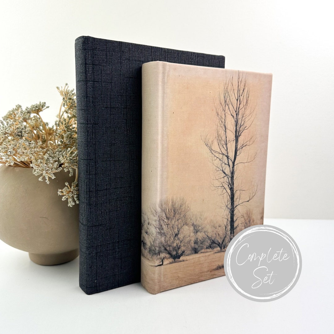 Motif Fabric Covered Book Set, Living Room Decor - Etsy